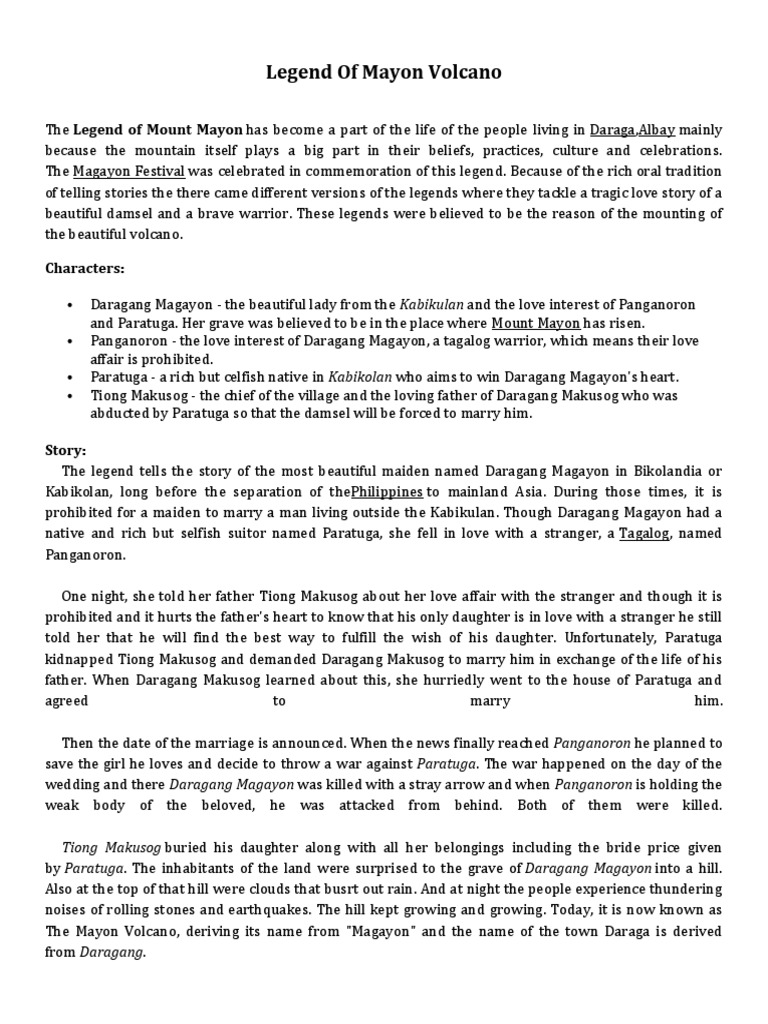Legend of Mayon Volcano | PDF