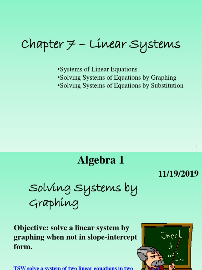 7-1B Systems of Linear Equations Graphing | Download Free PDF | System ...
