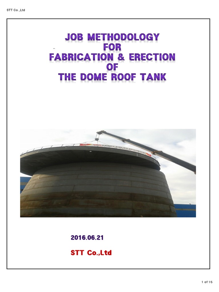 Job Methodology For DRT Tank Procedure - 0618-R1 | PDF | Stairs | Welding