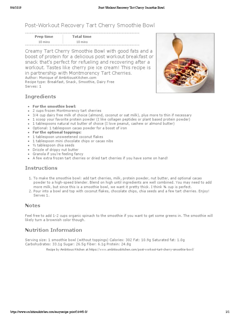 Recipes For Post Workout | PDF | Smoothie | Chocolate