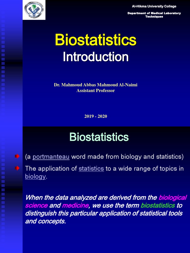 Biostatistics Lecture Notes Overview | PDF | Biostatistics | Level Of ...