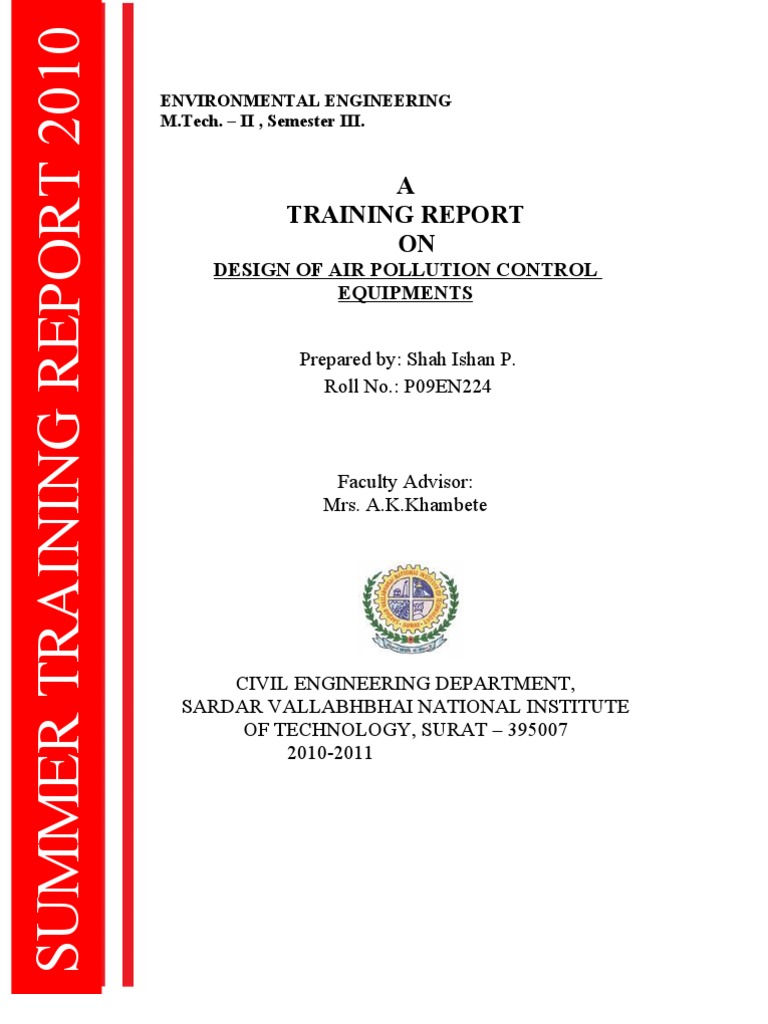 Summer Training Report | PDF | Flow Measurement | Gases