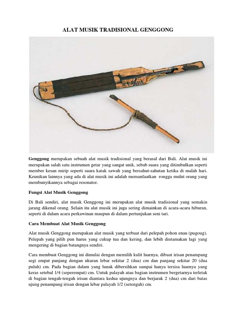 Alat Musik Tradisional Genggong | PDF
