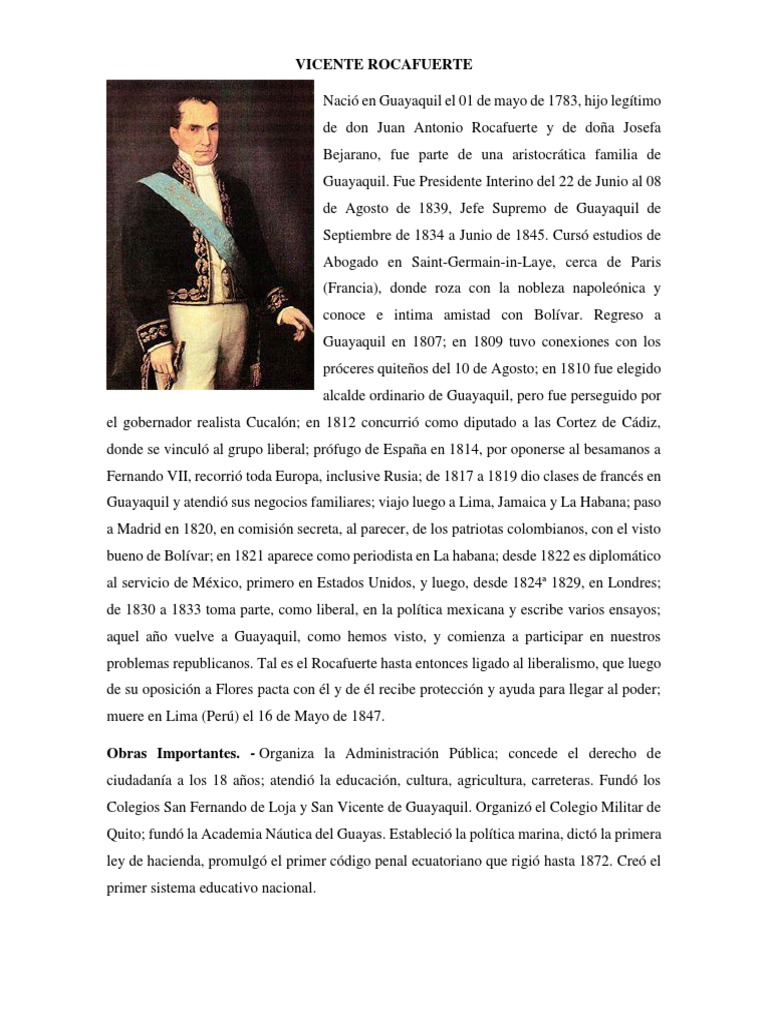 Vicente Rocafuerte | PDF | Gobierno | Agitación