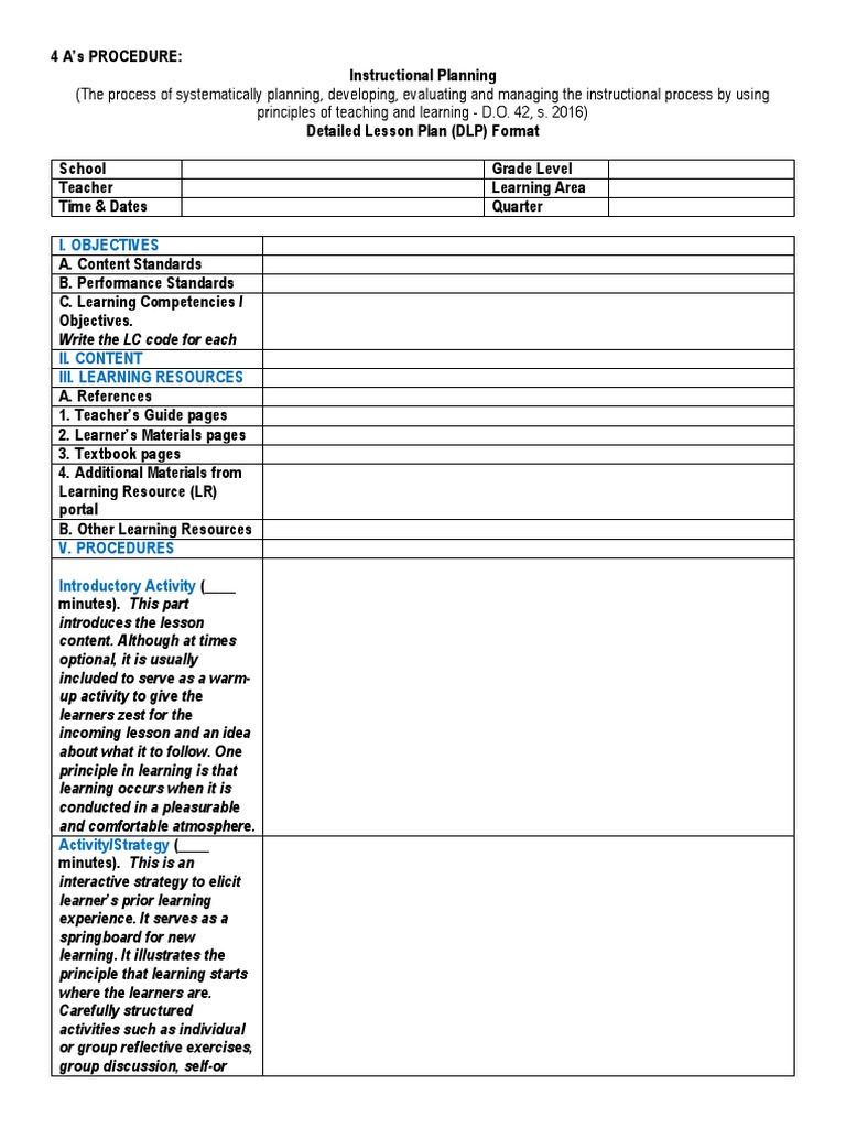 4as DLP Format | PDF | Lesson Plan | Educational Assessment