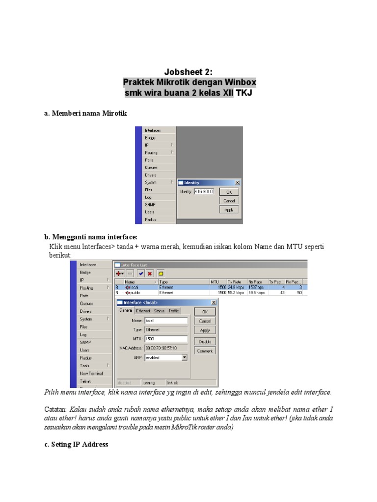 Jobsheet 2 Winbox | PDF | Komputer | Teknologi & Rekayasa