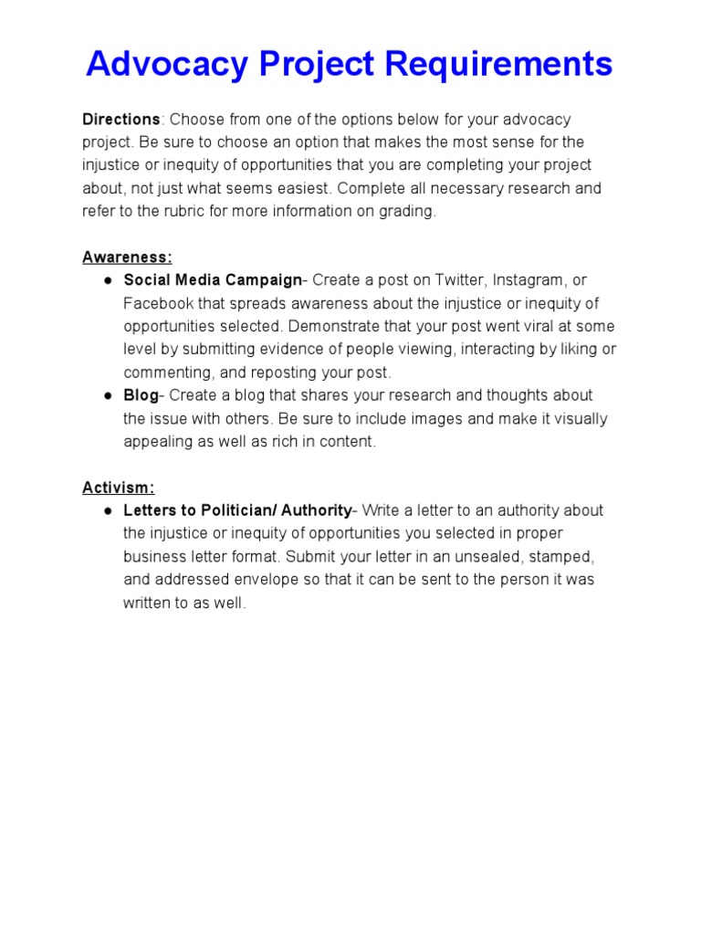 Project Requirements Sheet | PDF