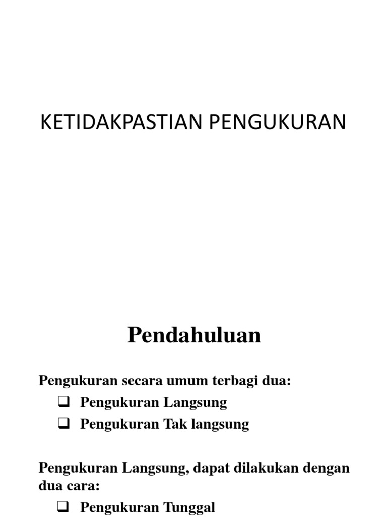 7303 - KETIDAKPASTIAN PENGUKURAN Dan Perambatan Ralat | PDF ...