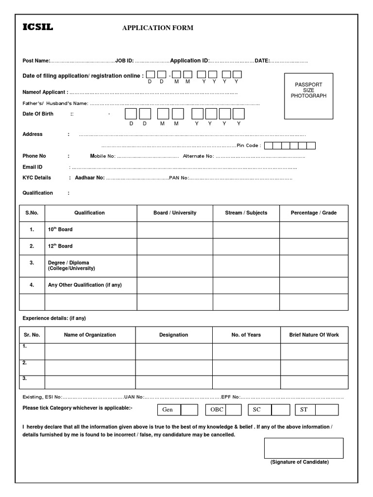 Application Form | PDF