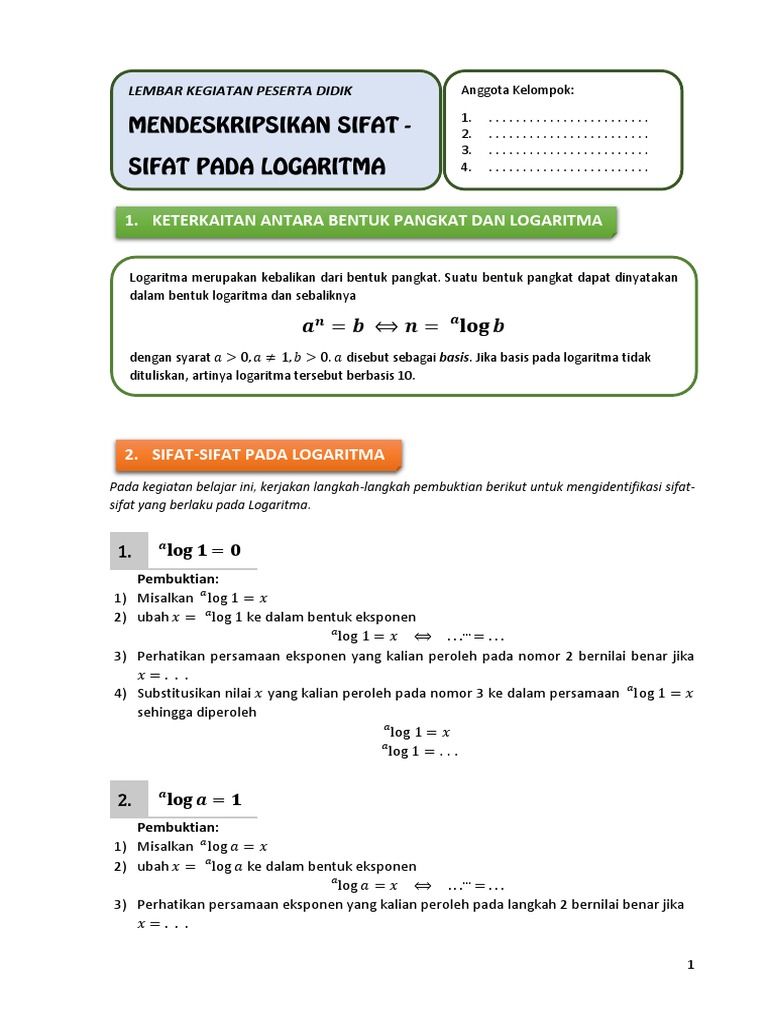 LKPD Logaritma Edit | PDF