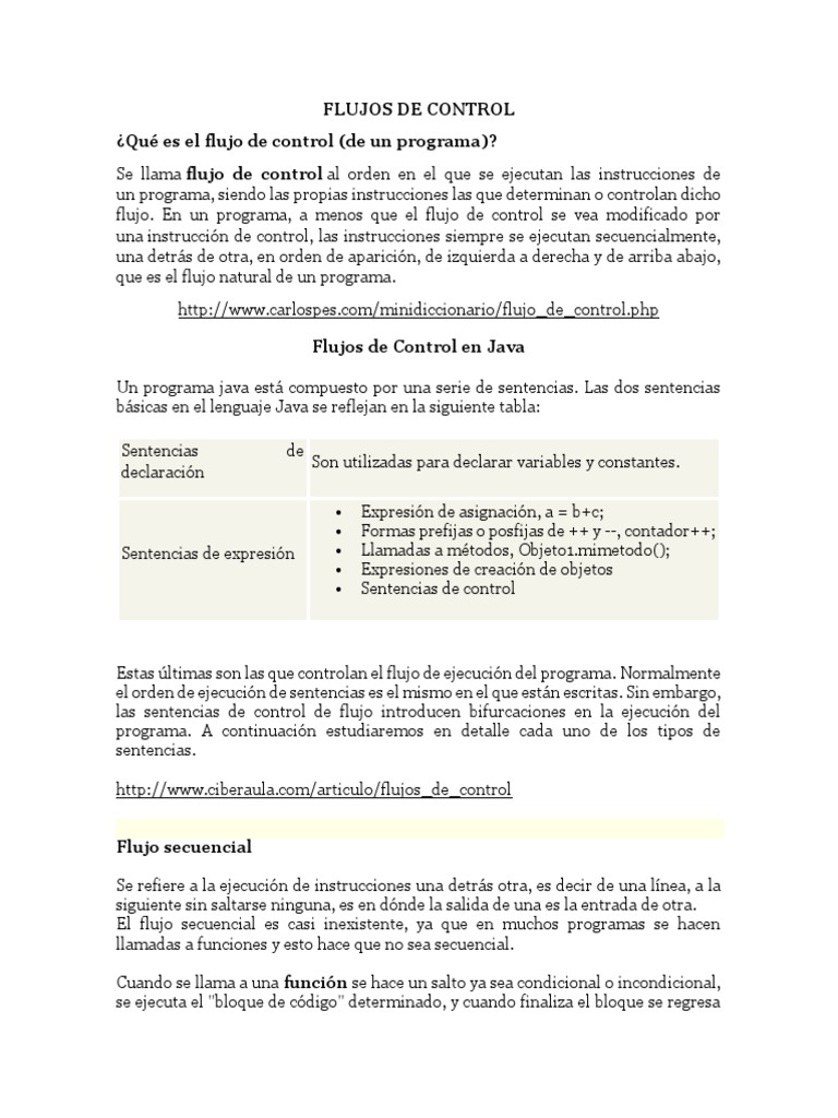 Flujos de Control | PDF | Programa de computadora | Programación