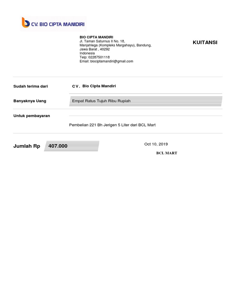 Format Kuitansi | PDF