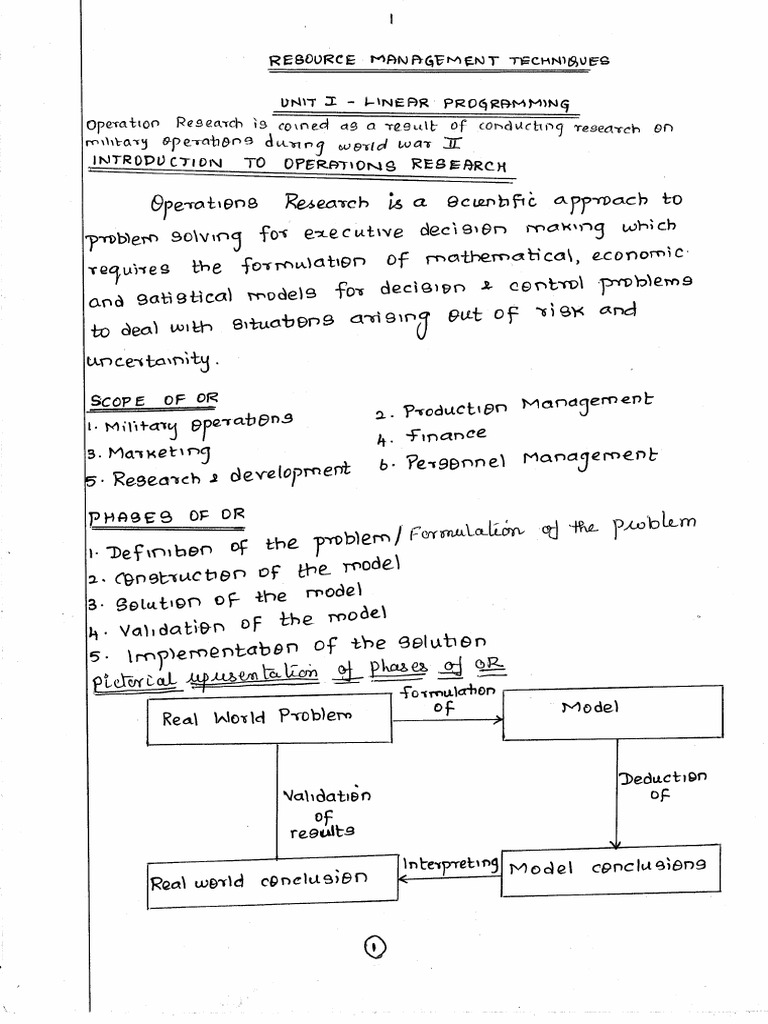 Resource Management Techniques Notes | PDF