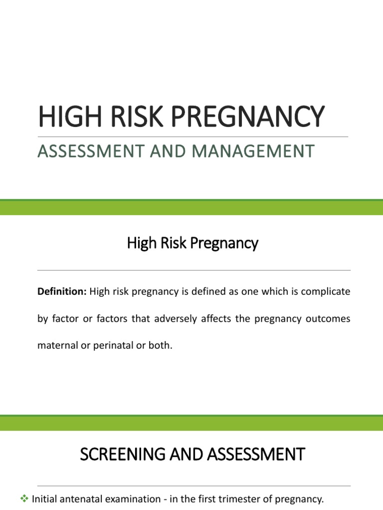 1 High Risk Pregnancy Assessment and Management | PDF | Medical Imaging ...