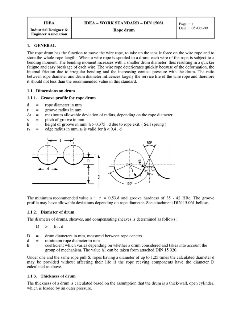 Calculation of Rope Drum | PDF | Rope | Angle