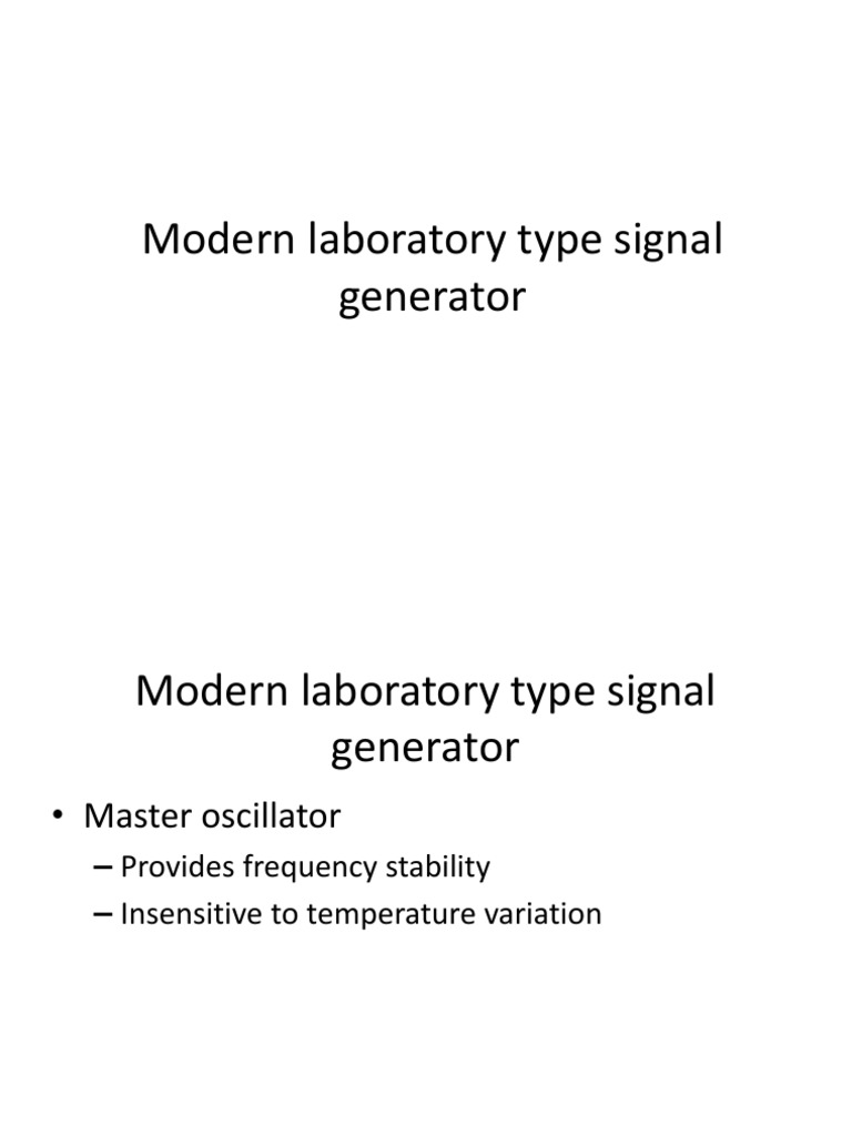 Modern Laboratory Type Signal Generator | PDF | Amplifier | Electronic ...
