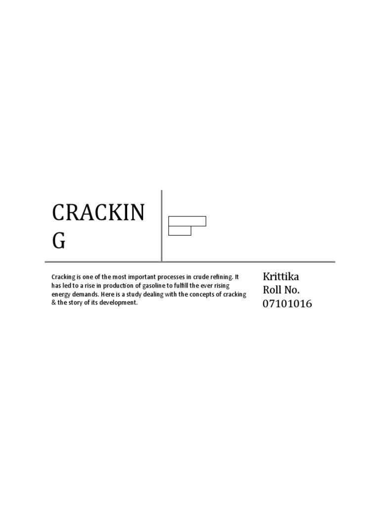 Cracking Term Paper | PDF | Cracking (Chemistry) | Oil Refinery