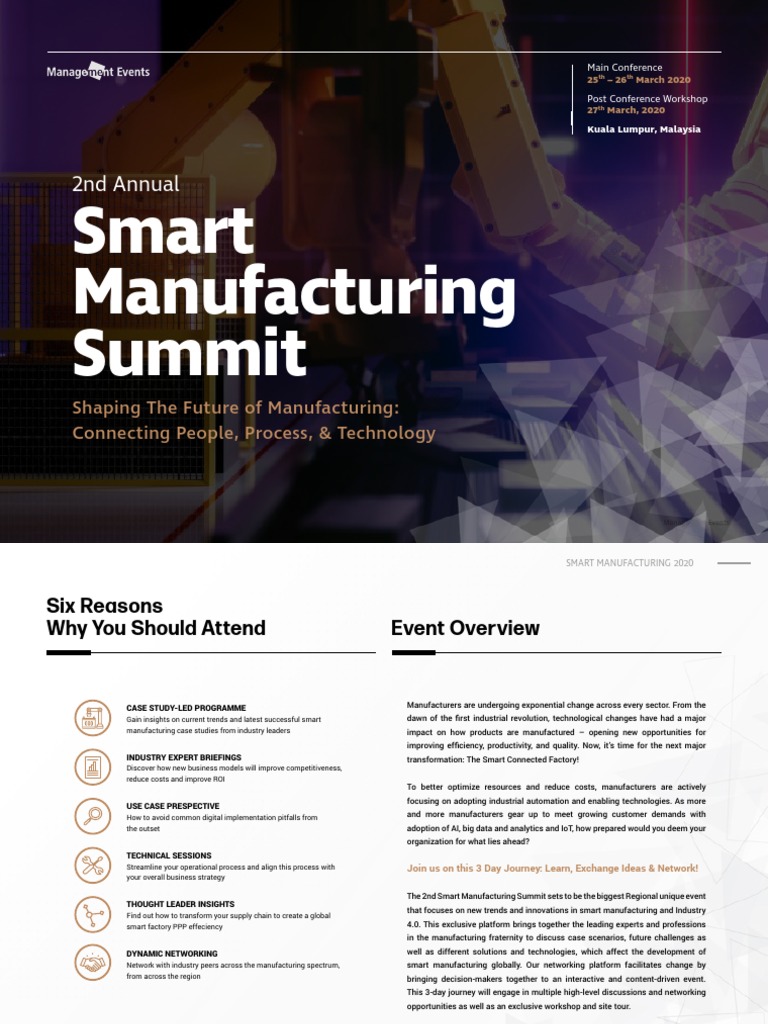 Talal 2nd Annual Smart Manufacturing Summit 2020 | PDF | Supply Chain ...