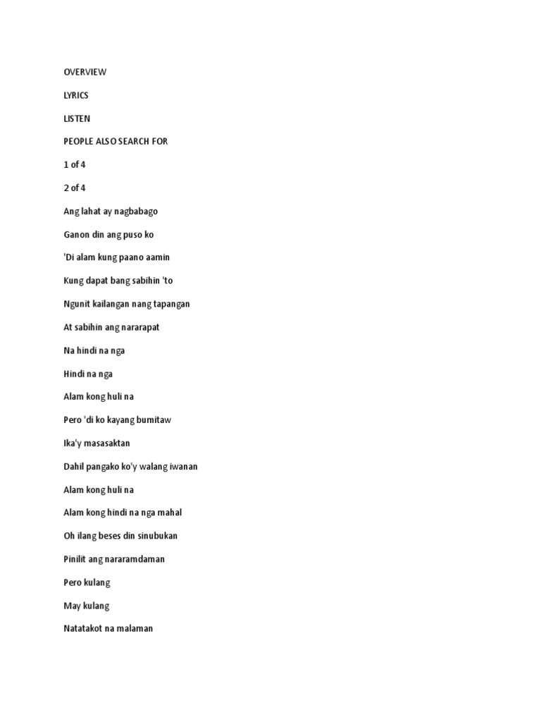 Mabagal Lyrics | PDF
