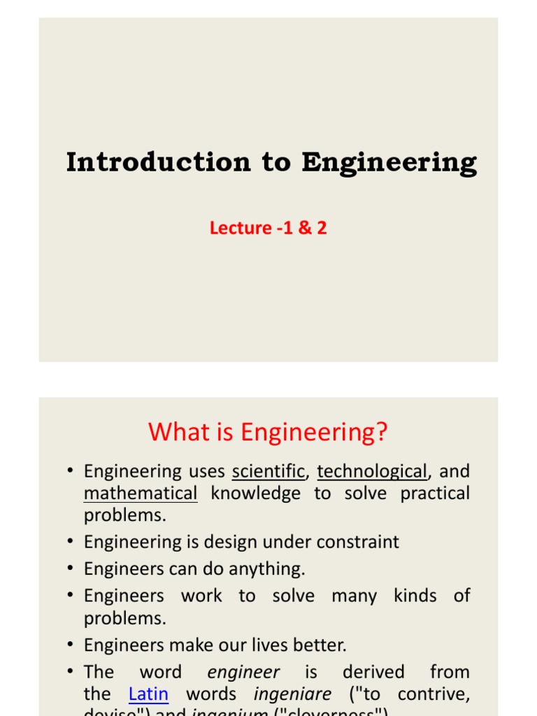 IE - Lecture 1-2 | PDF | Engineering | Science