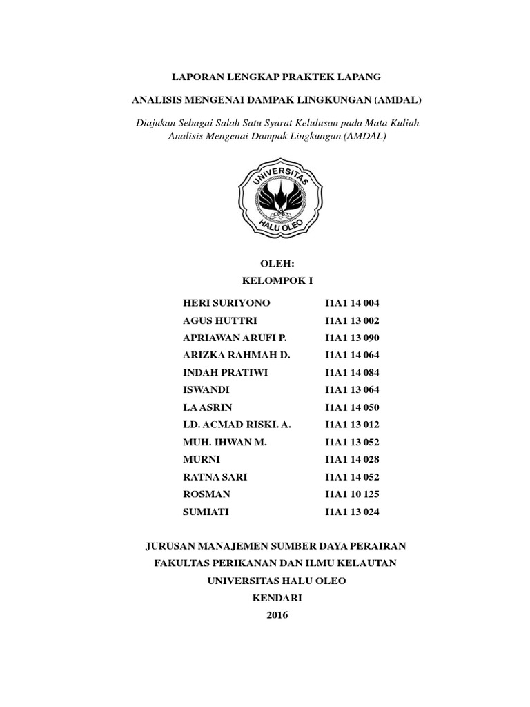 (PDF) Laporan Lengkap Praktek Lapang Amdal | PDF | Bisnis