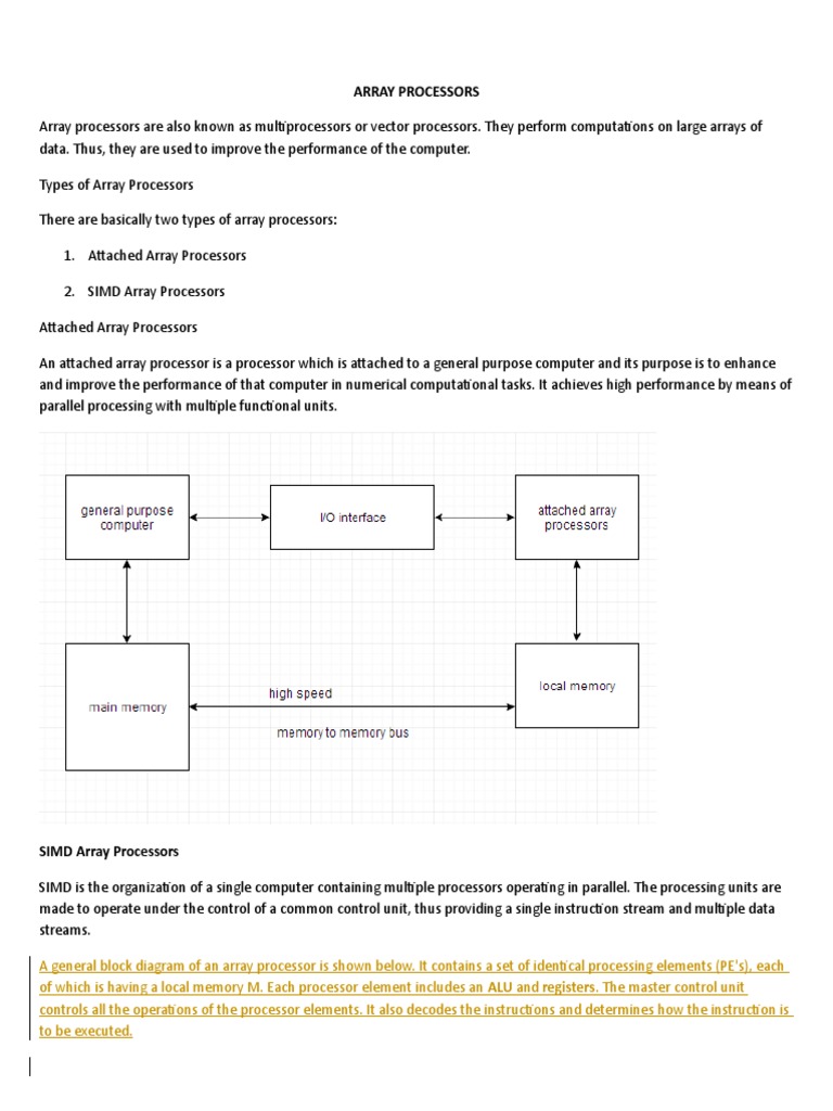Array Processors | PDF | Central Processing Unit | Array Data Structure