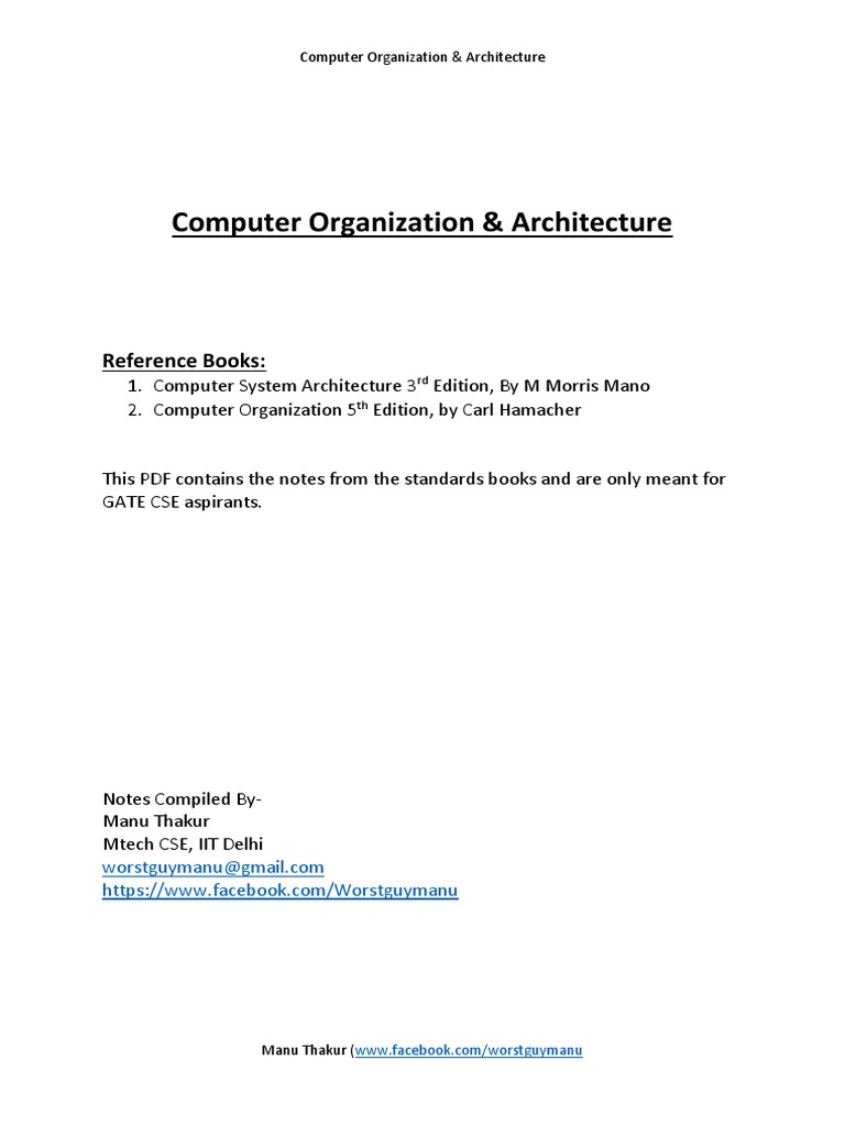 Computer Organization Concise Notes | PDF | Central Processing Unit ...