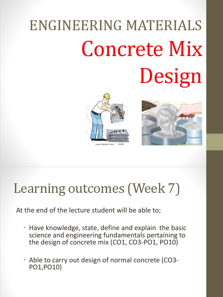 Concrete Mix Design | PDF | Normal Distribution | Concrete
