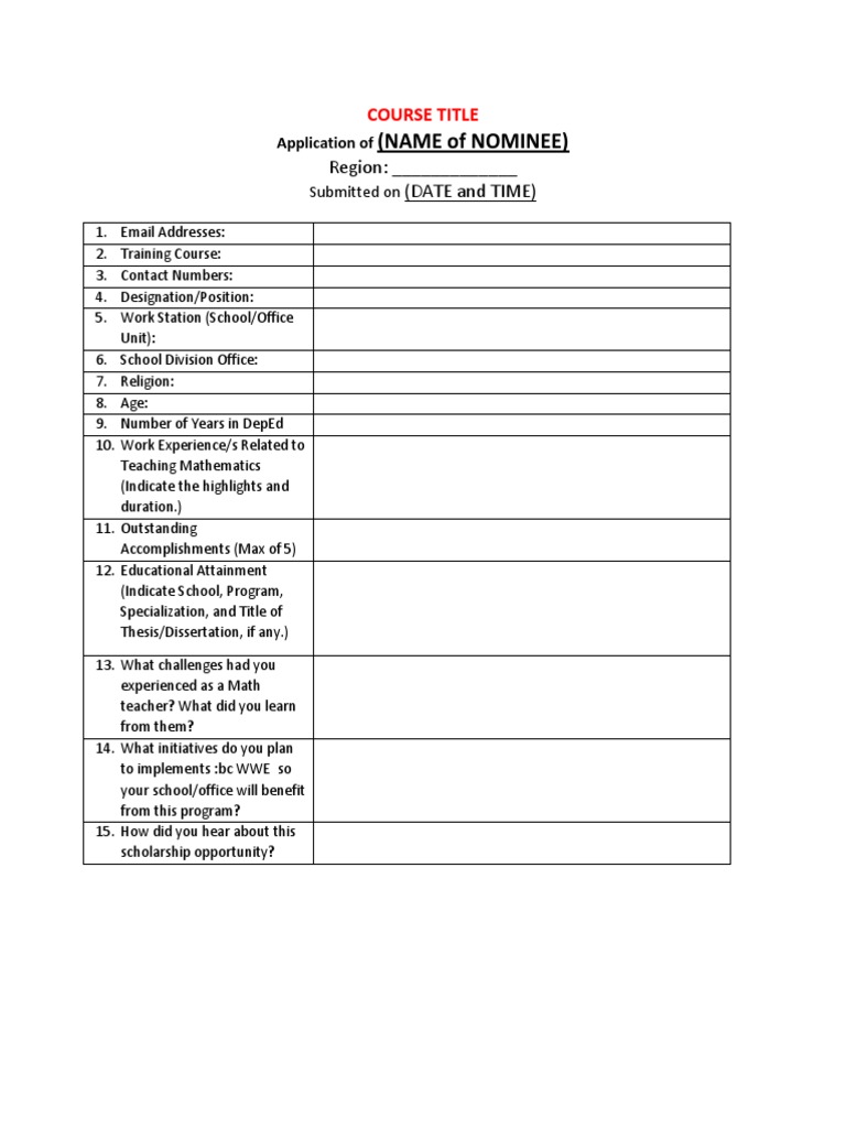 Screening Form | PDF