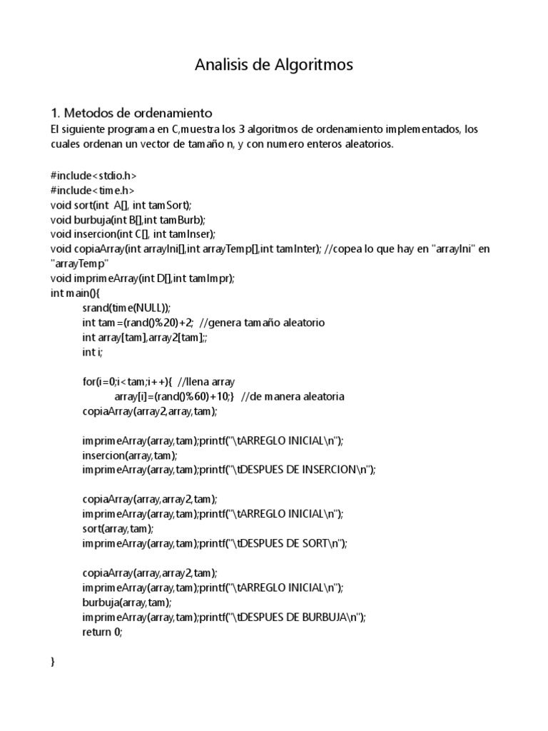 Metodos De Ordenamiento Pdf Algoritmos Y Estructuras De Datos Matemáticas Discretas