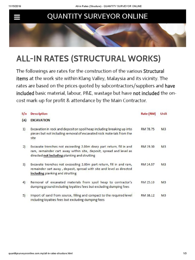 All-In Rates (Structure) | PDF