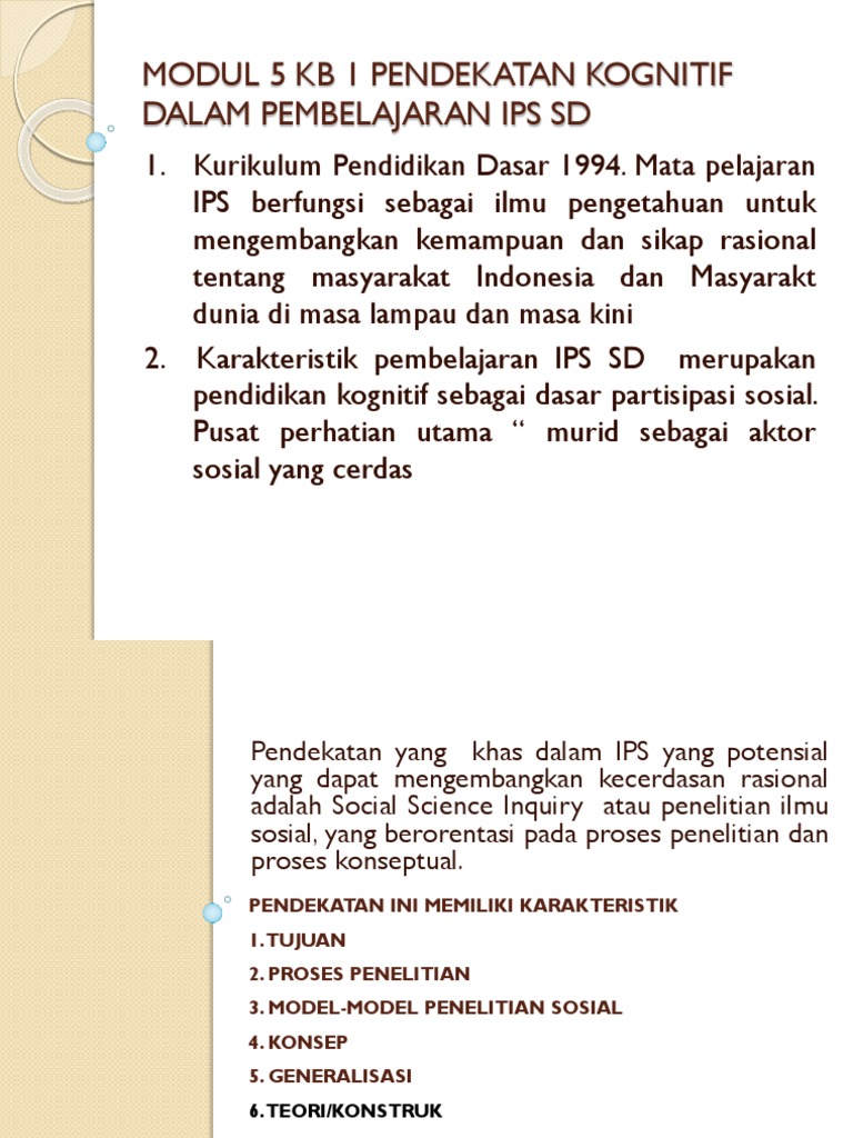 Modul 5 KB 1 Pendekatan Kognitif Dalam Pembelajaran | PDF