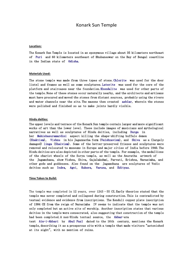Konark Sun Temple | PDF | Hindu Deities | Indian Religions