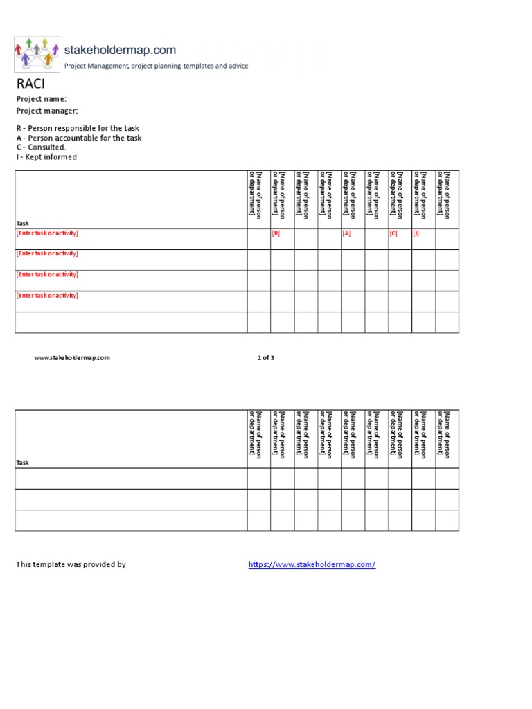 Project Name: Project Manager: R - Person Responsible For The Task A ...
