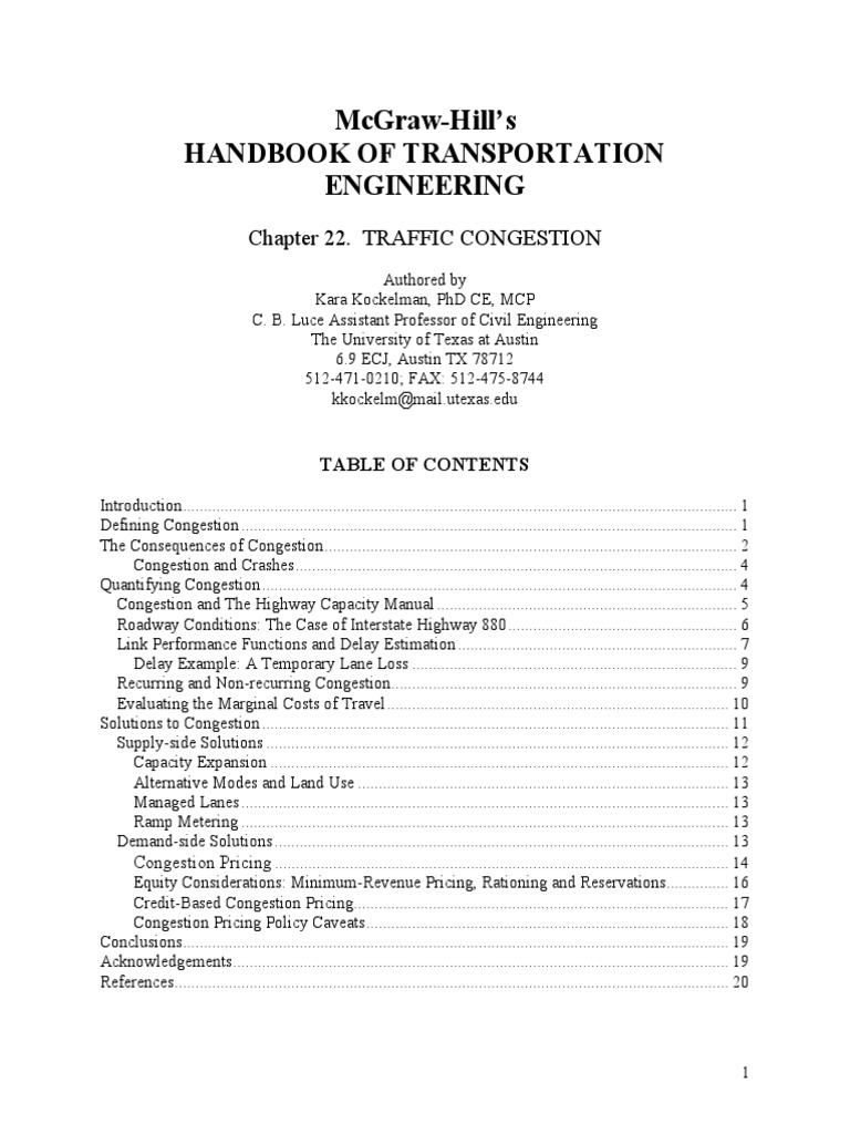 Mcgraw-Hill'S Handbook of Transportation Engineering: Chapter 22 ...