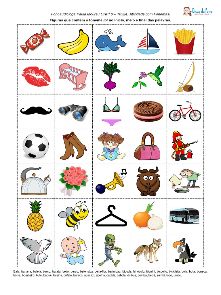 Figuras Com o Fonema B | PDF