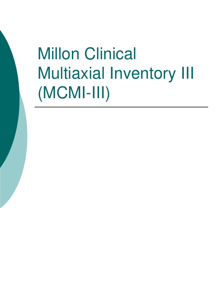 Millon Clinical Multiaxial Inventory III (Mcmi-Iii) | PDF | Self ...