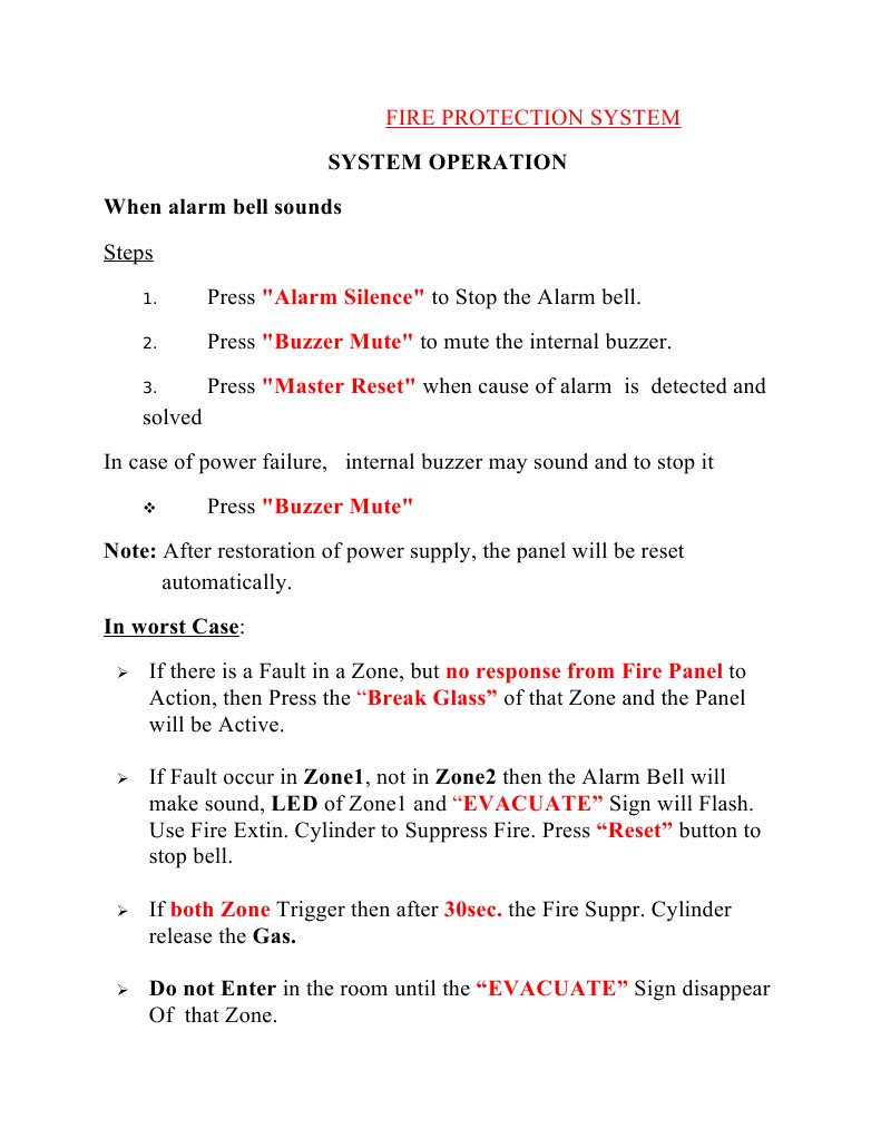 Fire Protection System Operation Guide | PDF