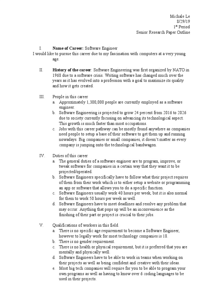 Career Outline | Download Free PDF | Software Engineering | Computer ...