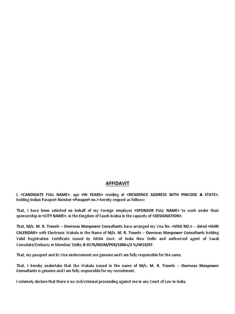 Self-Statutory Declaration Affidavit | PDF