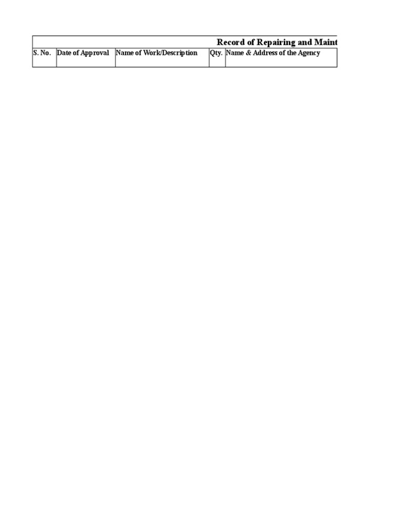 Maintenance File Formate | PDF