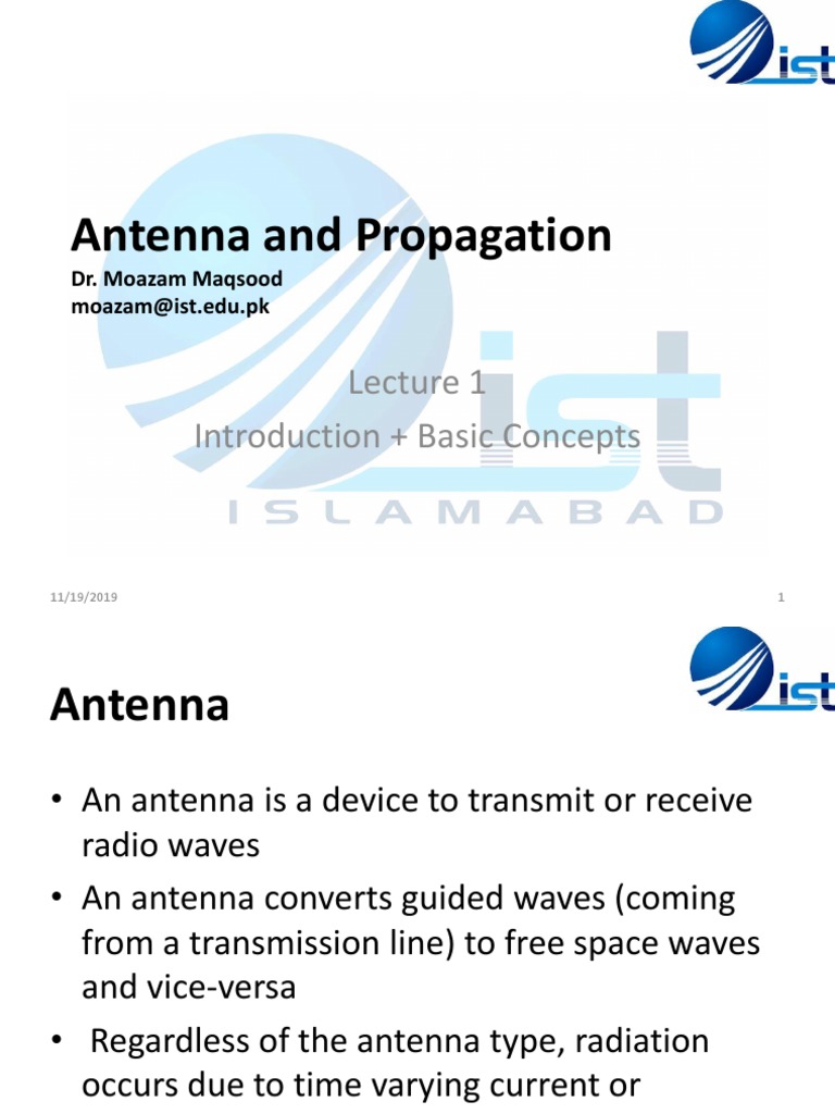 Antenna and Propagation: Introduction + Basic Concepts | PDF | Antenna (Radio) | Electromagnetic ...