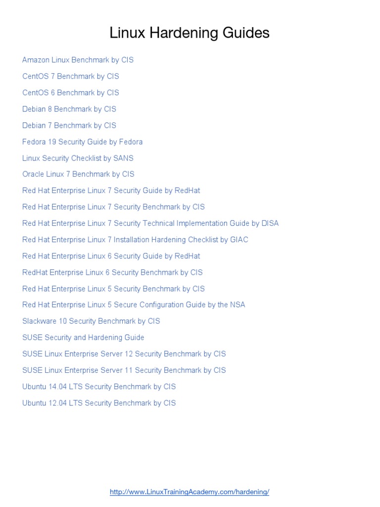Linux Hardening Guides | PDF