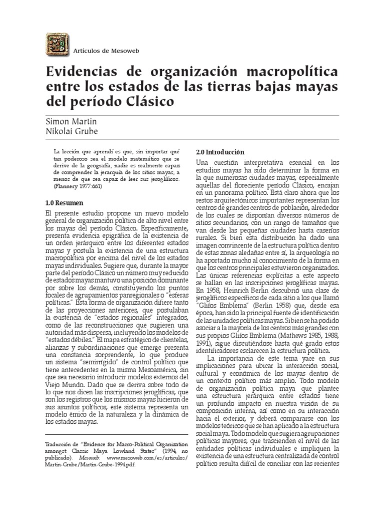 Martin Grube 1994 | PDF | Civilización maya | Verbo