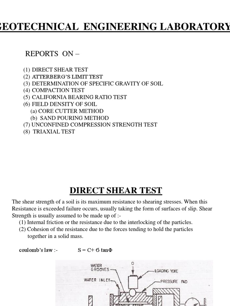 Geotechnical Engineering Laboratory: Reports On | PDF | Geotechnical ...
