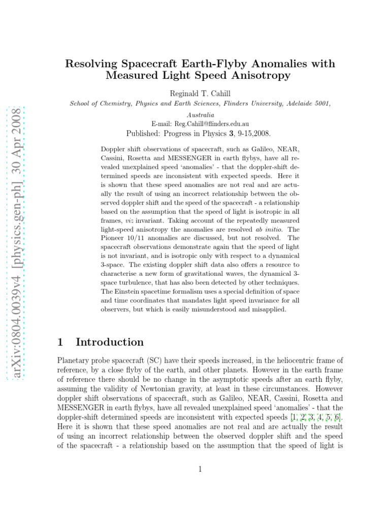 Resolving Spacecraft Earth-Flyby Anomalies With Measured Light Speed ...