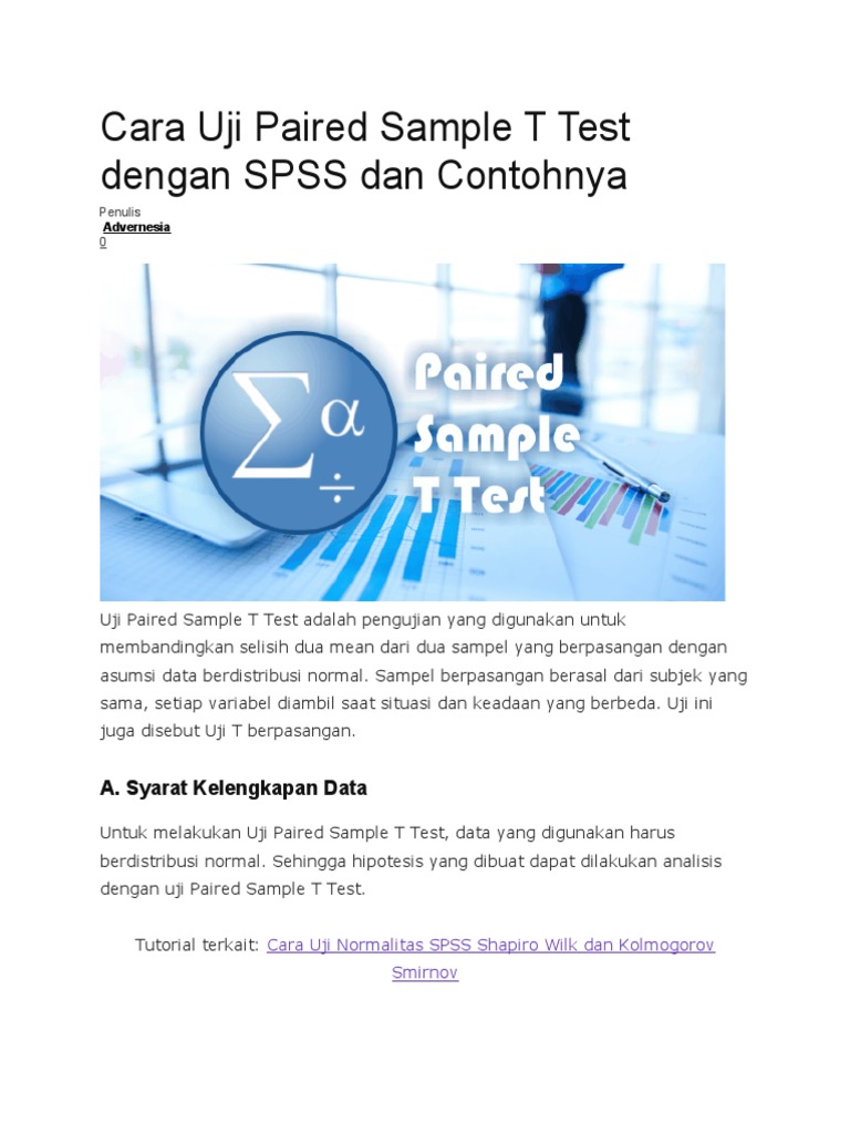 Cara Uji Paired Sample T Test Dengan SPSS Dan Contohnya | PDF