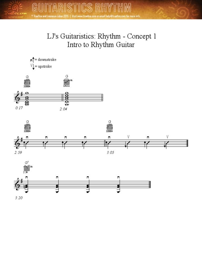 LJ's Guitaristics: Rhythm - Concept 1 Intro To Rhythm Guitar | PDF