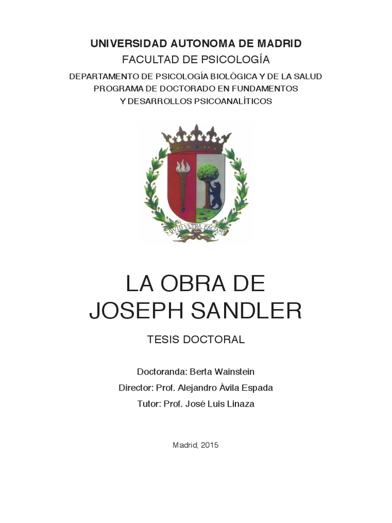 Joseph Sandler PDF | PDF | Psicoanálisis | Mente inconsciente