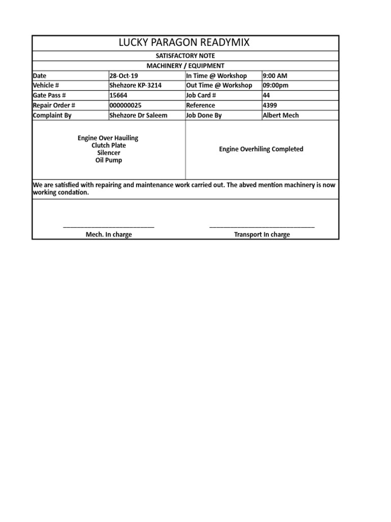 Satisfactory Note Nov 2019 | Download Free PDF | Engines | Motor Vehicle
